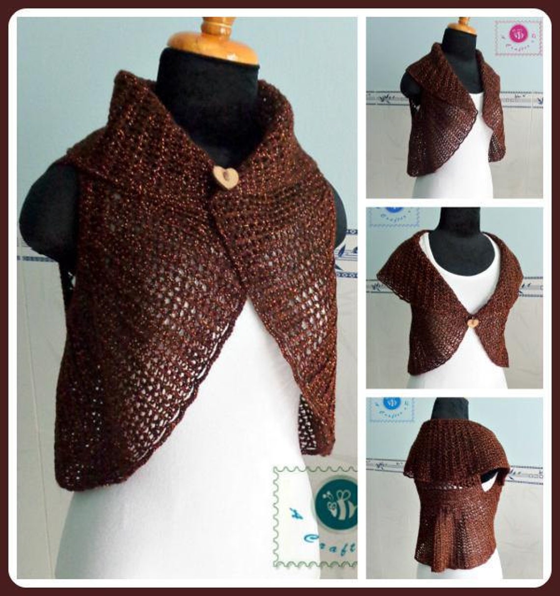 Sleeved Circle Vest Pdf Crochet Pattern ( Size 2XS - 2XL ) - Etsy