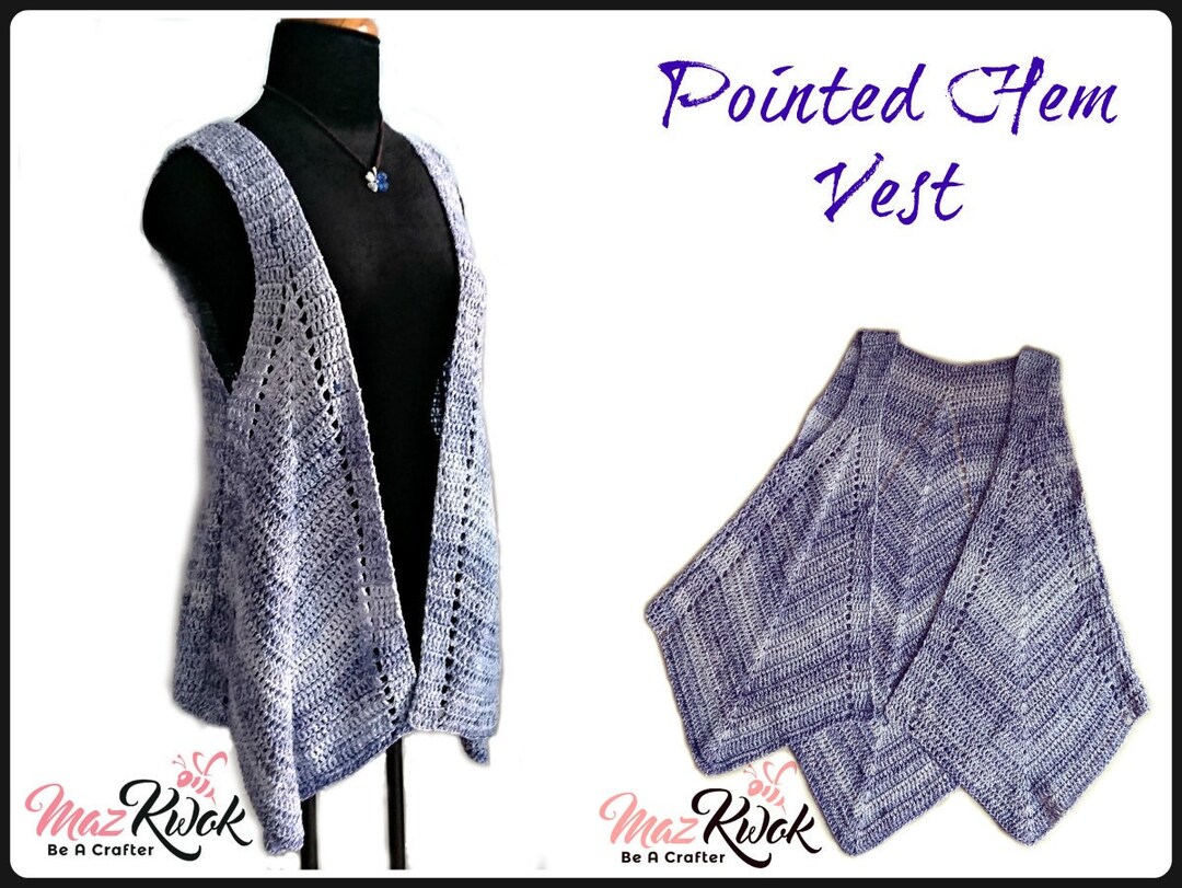 Pointed Hem Vest Pdf Crochet Pattern ( Size S - 3XL ) - Etsy