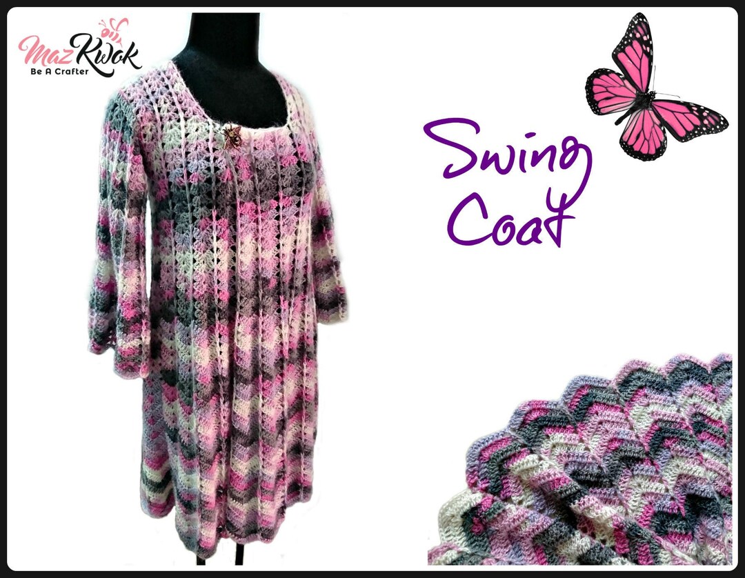 Swing Coat Pdf Crochet Pattern ( Size S - 3XL ) - Etsy