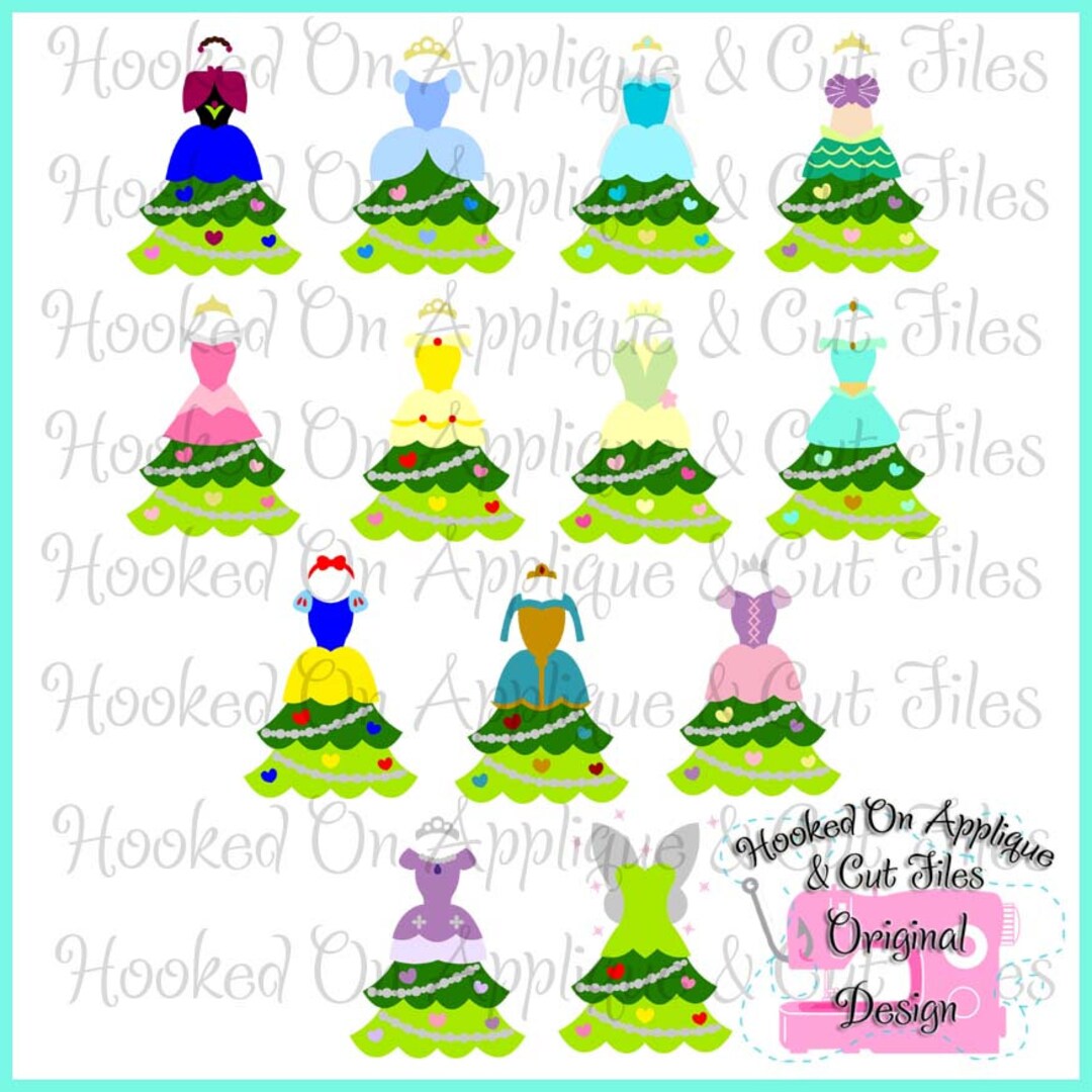 Princess Christmas Tree Cut File- SVG-DXF-EPS- Instant Download - Etsy