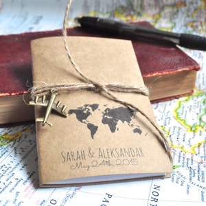 Custom Wedding Favor Notebooks Unique Favors Travel Theme - Etsy