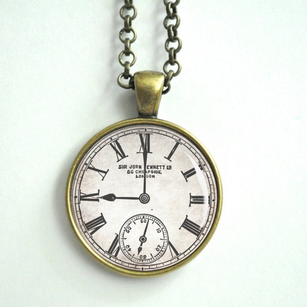Clock Necklace - Etsy