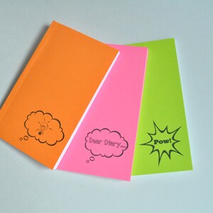 3 Neon Sketchbooks Small Notebooks Pocketbooks Mini Journal - Etsy