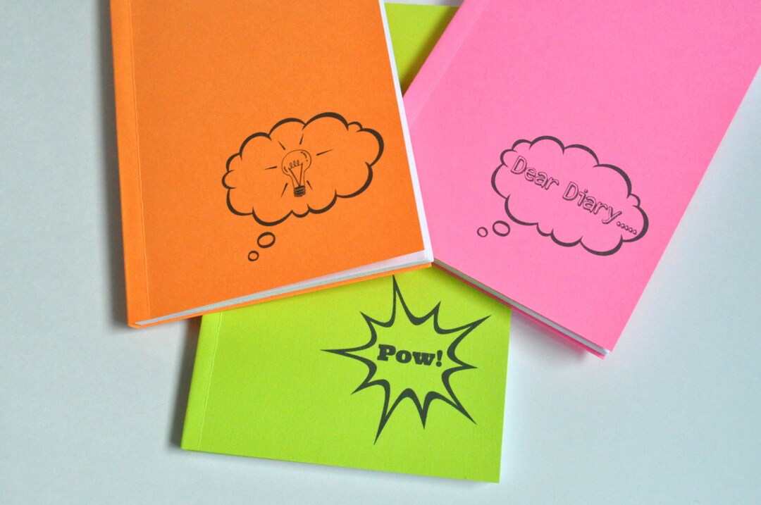 3 Neon Sketchbooks Small Notebooks Pocketbooks Mini Journal - Etsy