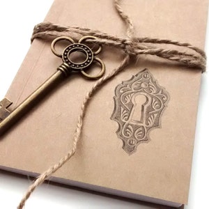 Lock and Key Notebook, Graduation Gift, Diary, Small Notebook, Kraft ...