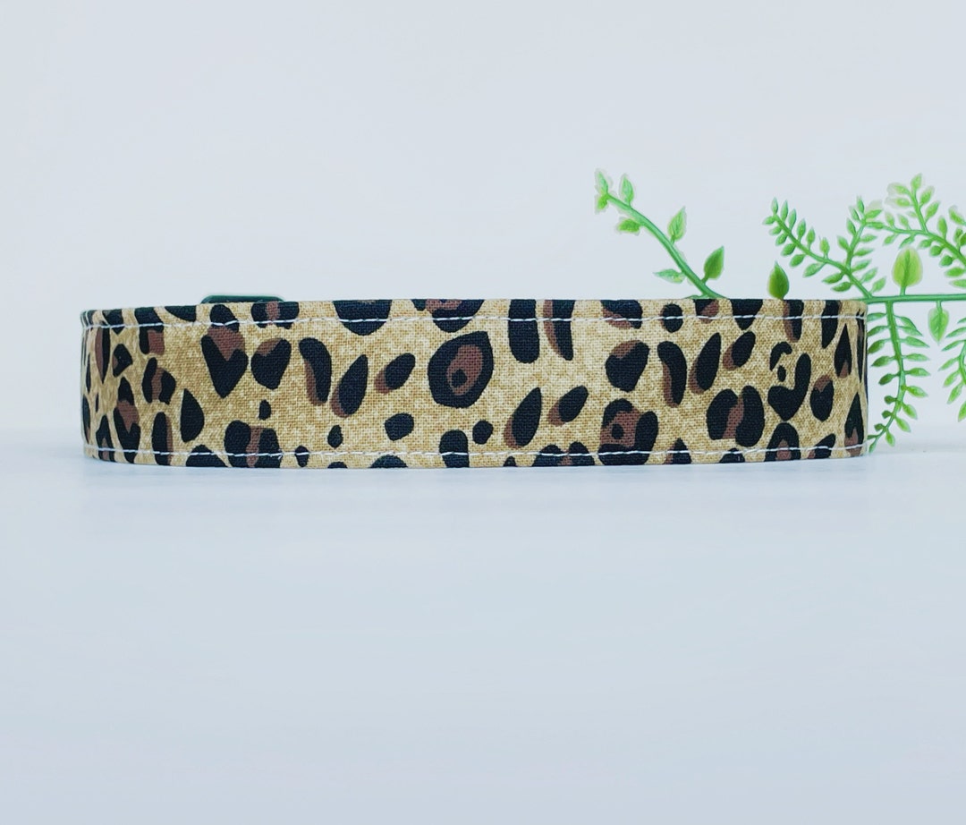 Cheetah Print Dog Collar, Trendy Handmade Animal Print Dog Collar - Etsy