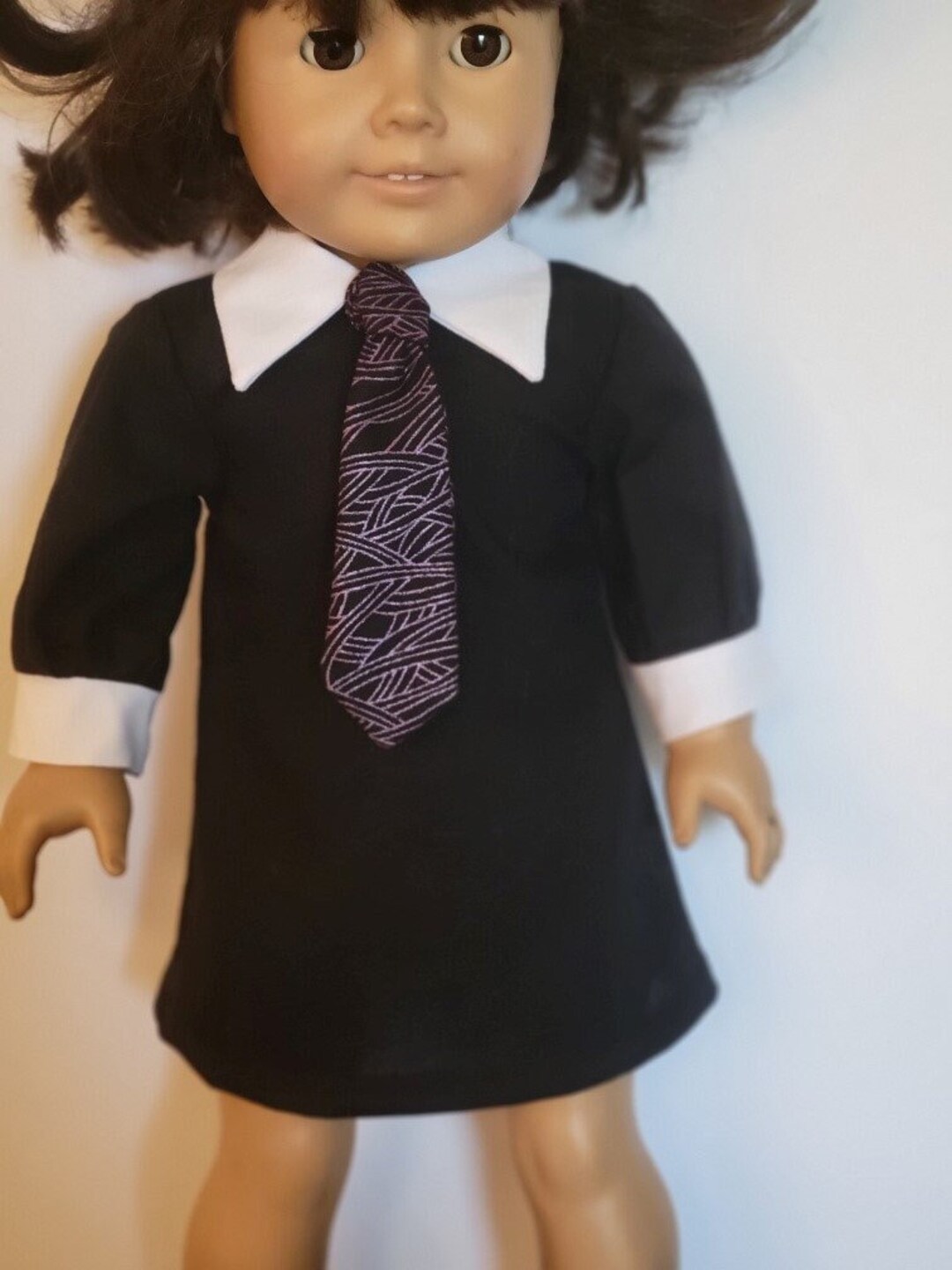 Handmade! Wednesday Addams Dress and Tie Costume - Fits American Girl ...
