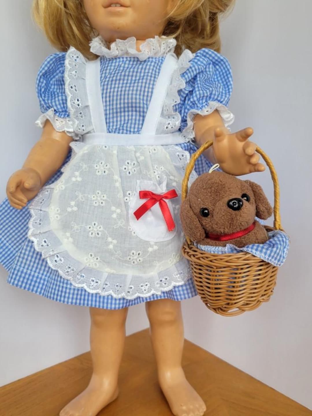 Dorothy From Oz Costume Includes Basket & Toto Dog - Made to Fit Chatty ...