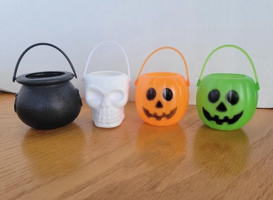 Halloween Trick-or-treat Candy Buckets Pails - Choose Pumpkin, Witch's ...