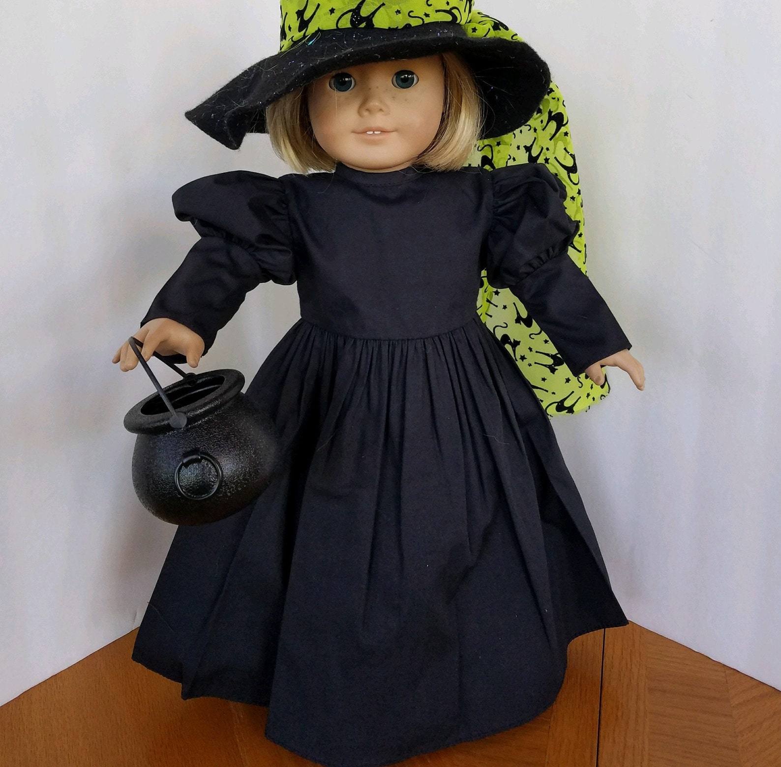 Handmade! 6-piece Black Witch Costume With Optional Hat Ties ...