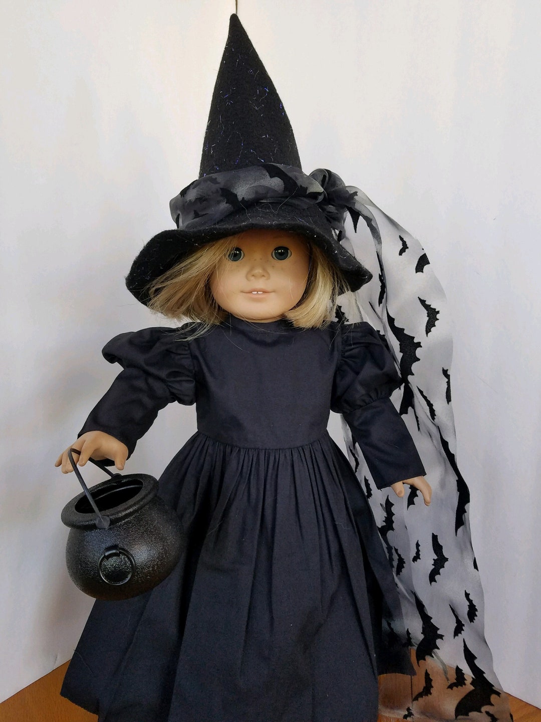 Handmade! 6-piece Black Witch Costume With Optional Hat Ties ...