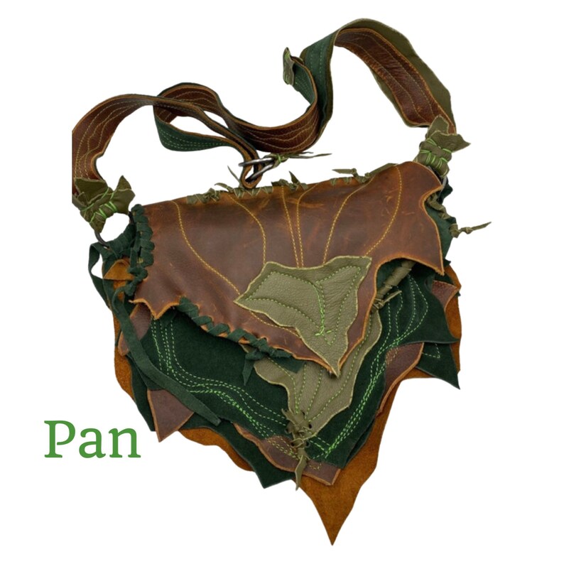 Brown and Green Handmade Leather Crossbody Bag Urial Magic - Etsy