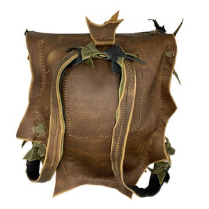 Leather Backpack Purse, Handmade Leather Bag, Leather Leaf Backpack ...