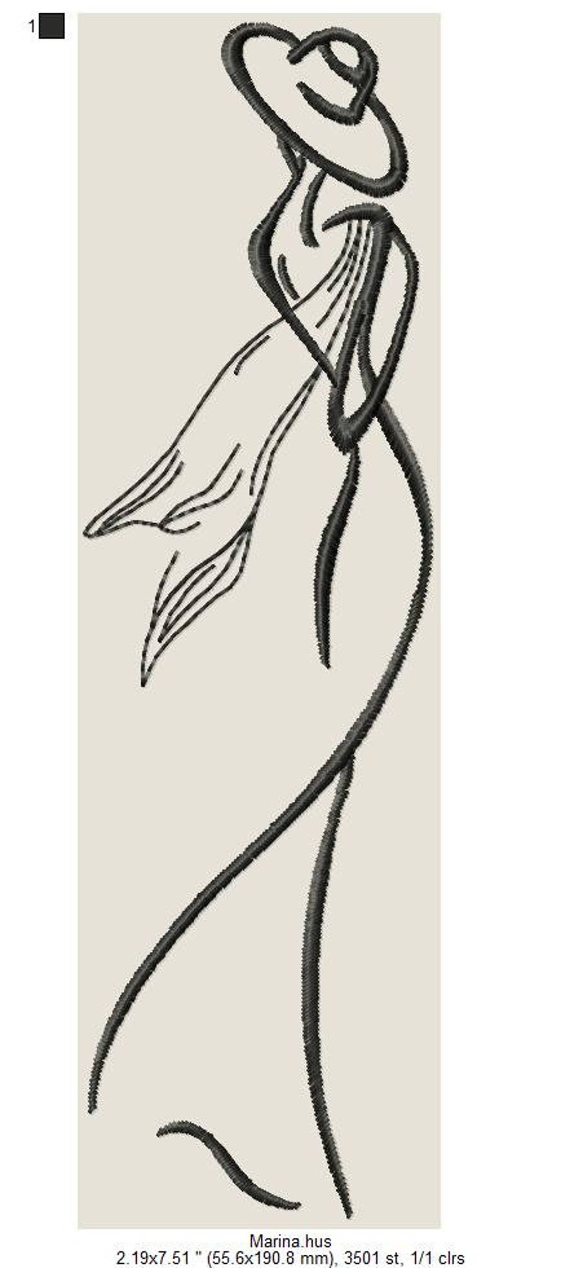 Elegant Woman Embroidery Design (7.5") - Machine Embroidery Pattern - Etsy