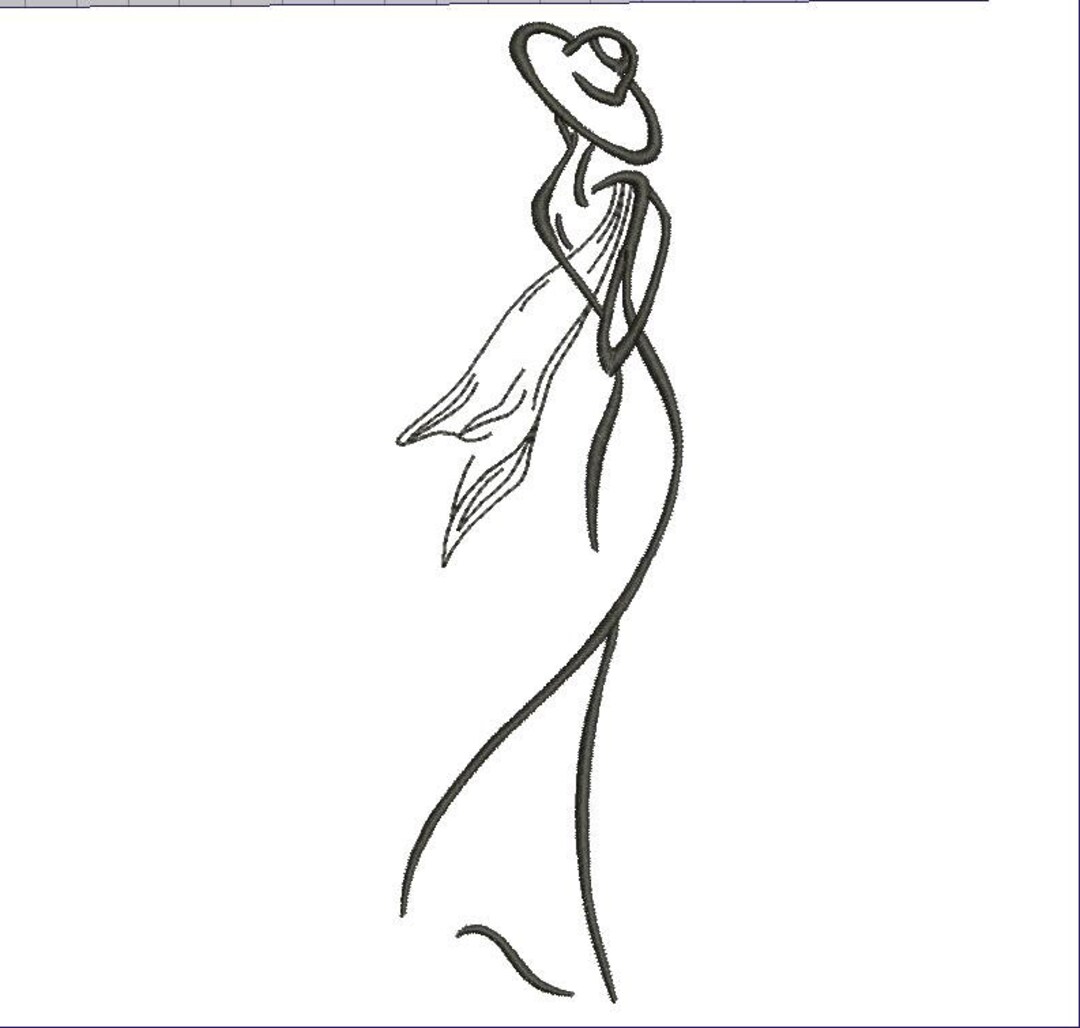 Elegant Woman Embroidery Design (7.5") - Machine Embroidery Pattern - Etsy