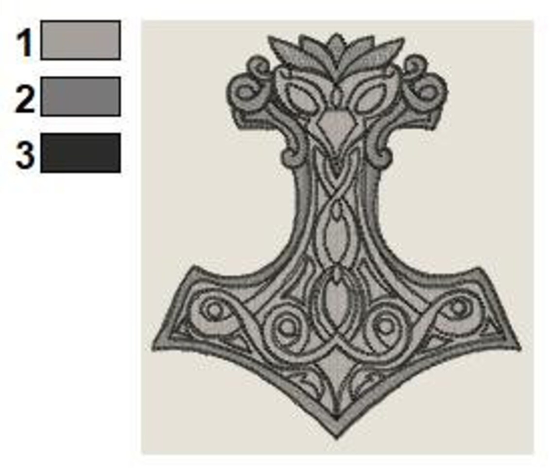 Thor's Hammer Embroidery Design for 6'' Hoop. All - Etsy