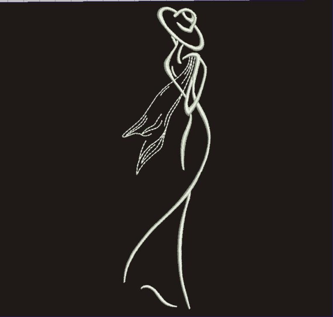 Elegant Woman Embroidery Design (7.5") - Machine Embroidery Pattern - Etsy