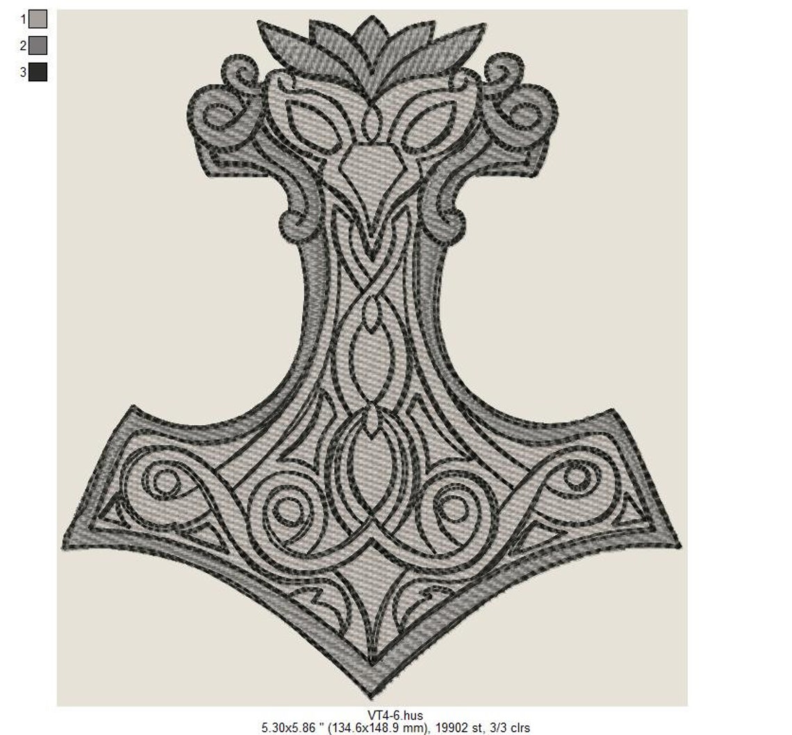 Thor's Hammer Embroidery Design for 6'' Hoop. All - Etsy