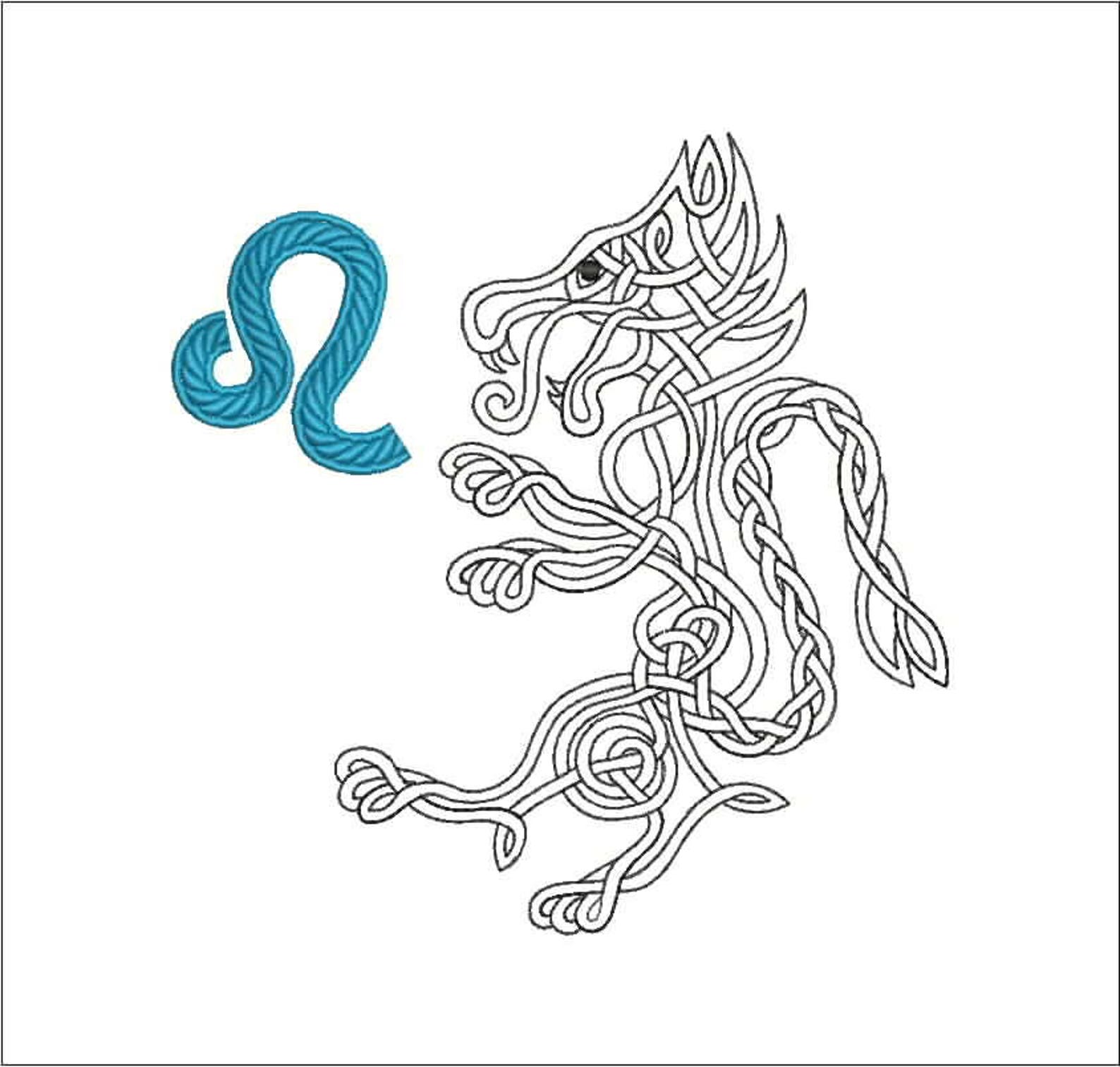 Zodiac Sign. Leo Machine Embroidery Design. 4'' - Etsy