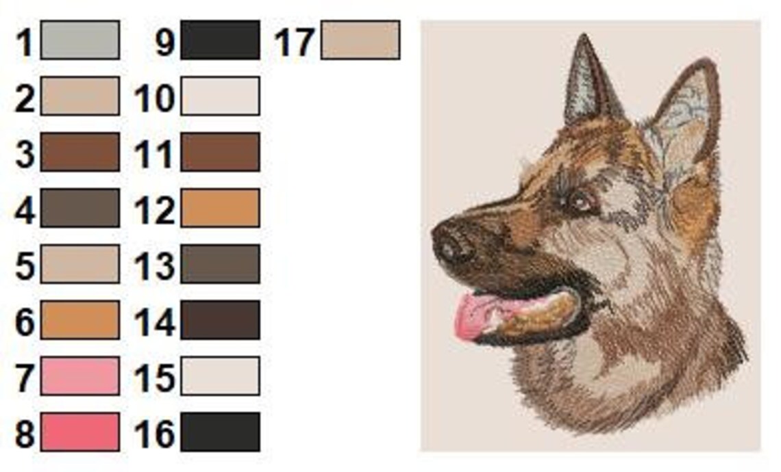 German Shepherd. Embroidery design for dog lovers. Design for | Etsy