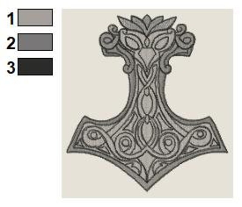 Thor's Hammer Embroidery Design for 7'' Hoop. All | Etsy
