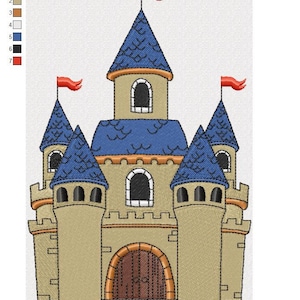 Medieval Castle. Embroidery Design for Embroidery Machine. 5.4"x7.8 ...
