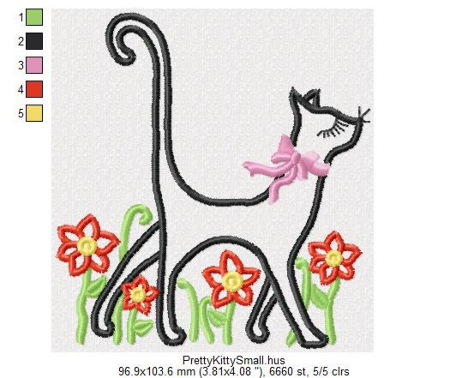 Pretty Kitty Embroidery Design. Design for Embroidery Machine. | Etsy