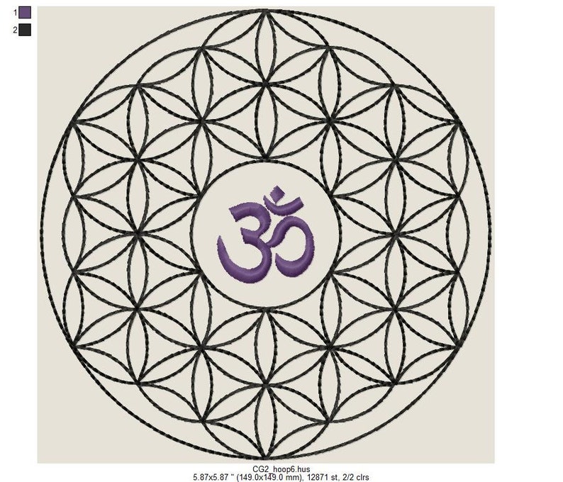 Crystal Grid Embroidery Design for 6'' 150cm Hoop. | Etsy