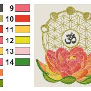 Lotus of Life Embroidery Design for 8'' Hoop. Split Design for 7'' Hoop ...
