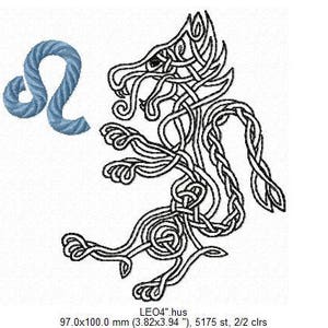 Zodiac Sign. Leo Machine Embroidery Design. 4'', 5" and 6" Hoop. All ...