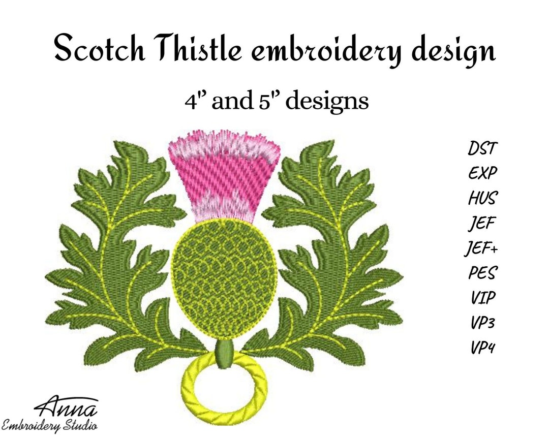 Scotch Thistle Flower Machine Embroidery Design. 4'' - Etsy