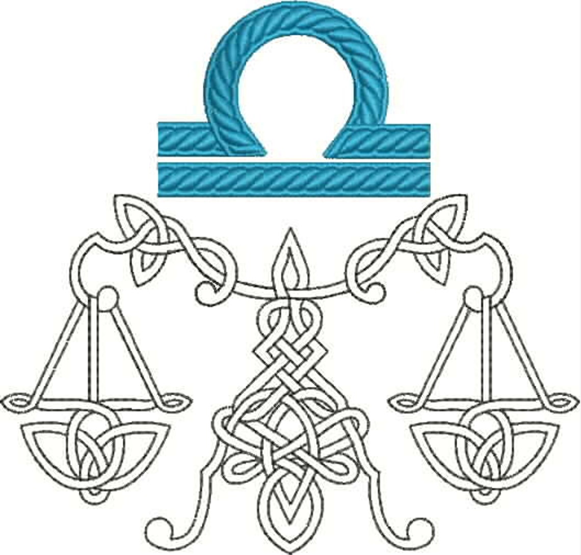 Zodiac Sign. Libra Machine Embroidery Design. 4'' - Etsy Israel