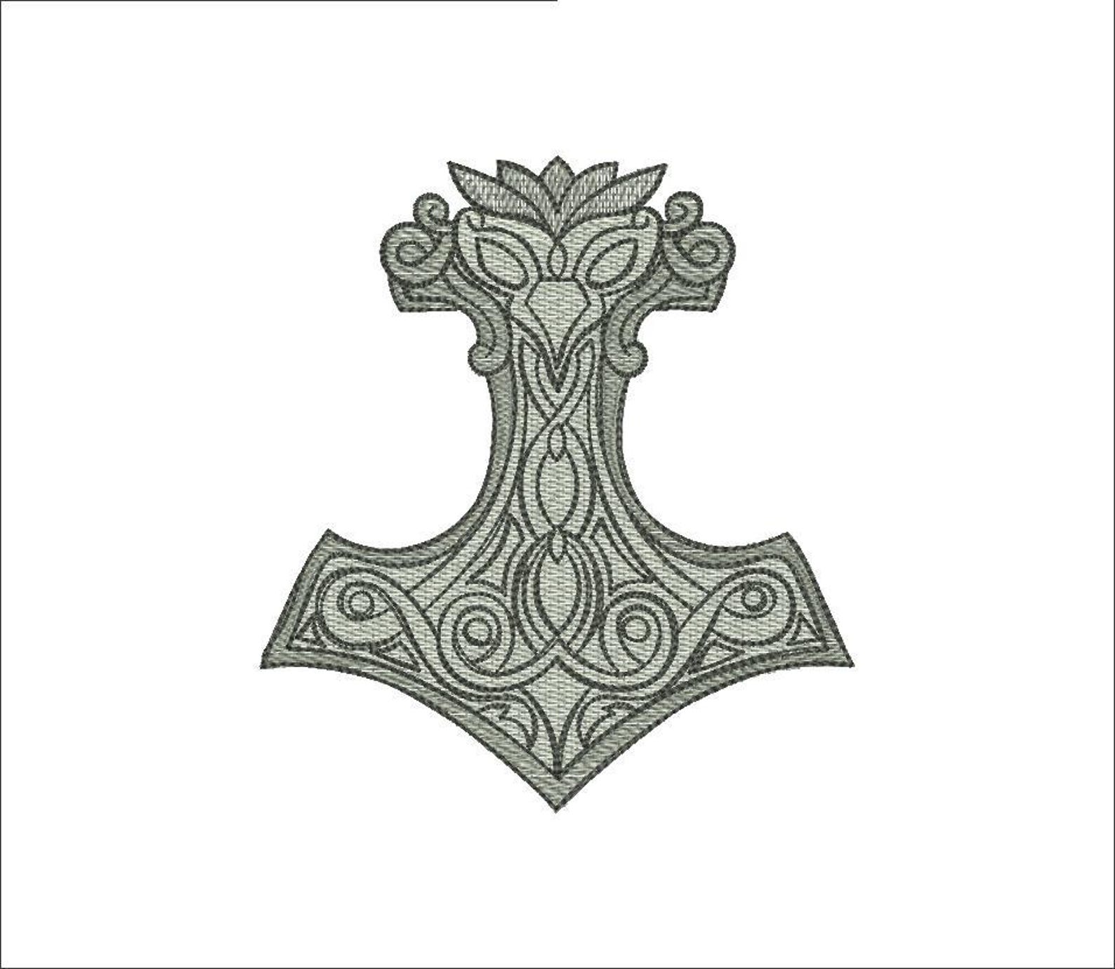 Thor's Hammer Embroidery Design, Viking Celtic (5'' Hoop) (instant ...