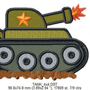 Tank Embroidery Design. Design for Embroidery Machine. 4x4 and 5x7 Hoop ...