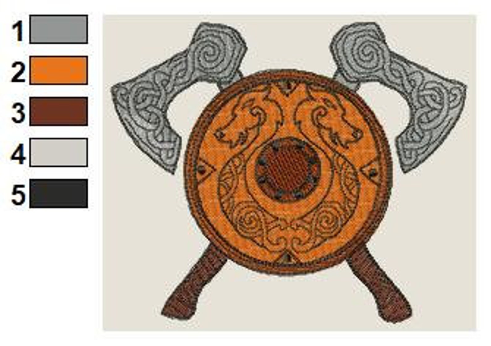 Viking Shield Embroidery Design for 7'' and 6'' Hoop. All Formats ...