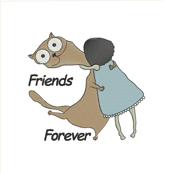Friends Forever Embroidery Design 7'' and 8'' - Etsy