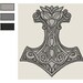 Thor's Hammer Embroidery Design for 5'' Hoop. All Formats. Instant ...