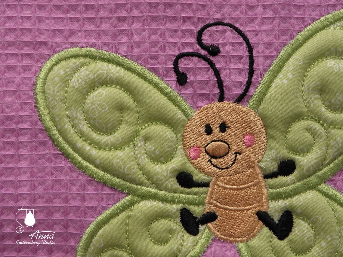 Butterfly Applique Embroidery Design, Baby Cloth (4'' & 6'') (digital ...