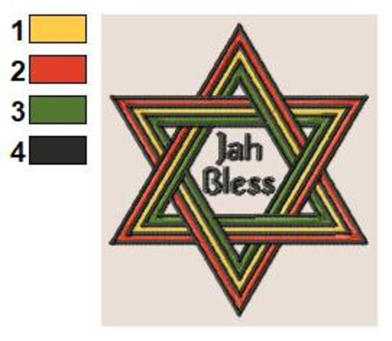 Jah Bless Embroidery Design. Three Sizes: 4'', 5'' and 6''. Design for ...