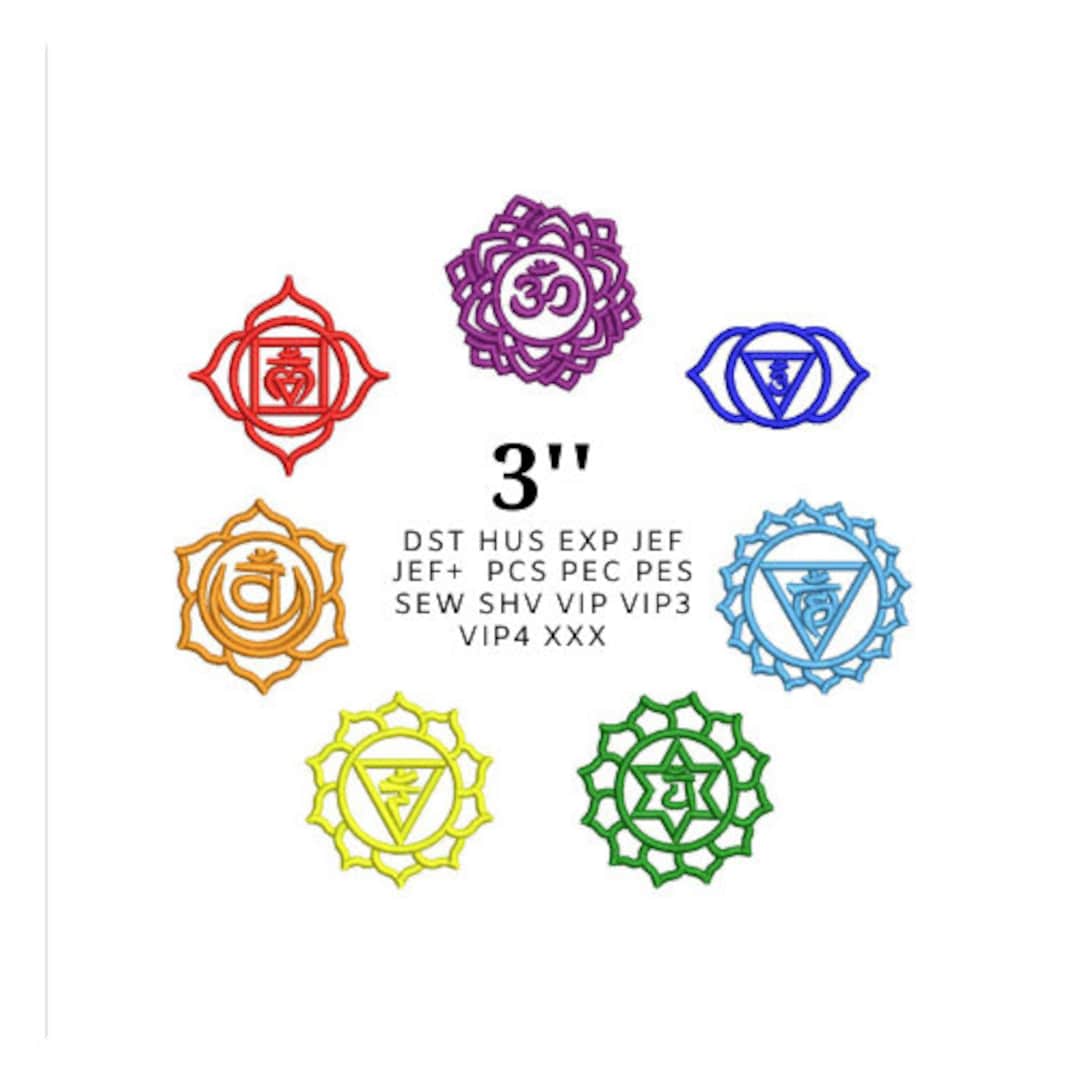 Chakras. Set of 7 Embroidery Designs. the Size is - Etsy