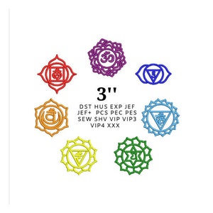 Chakras. Set of 7 Embroidery Designs. the Size is - Etsy