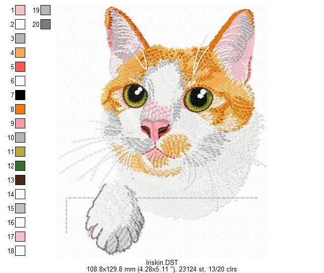 Ginger Cat Embroidery Design. Design for Embroidery Machine. - Etsy Israel