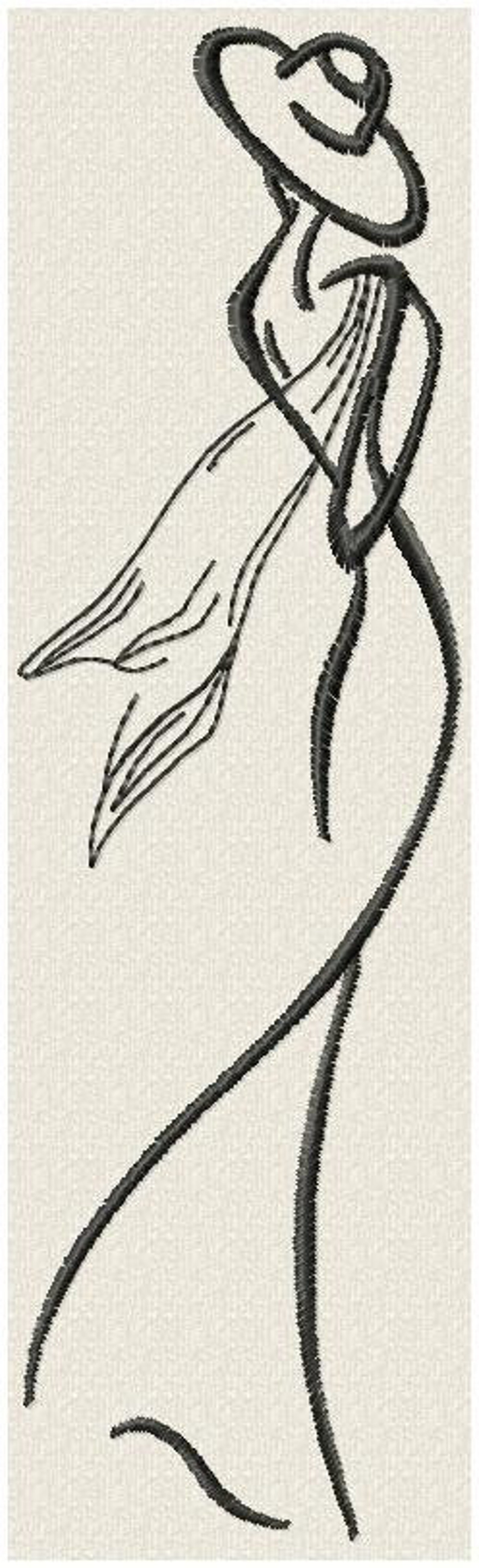 Elegant Woman Embroidery Design (7.5") - Machine Embroidery Pattern - Etsy
