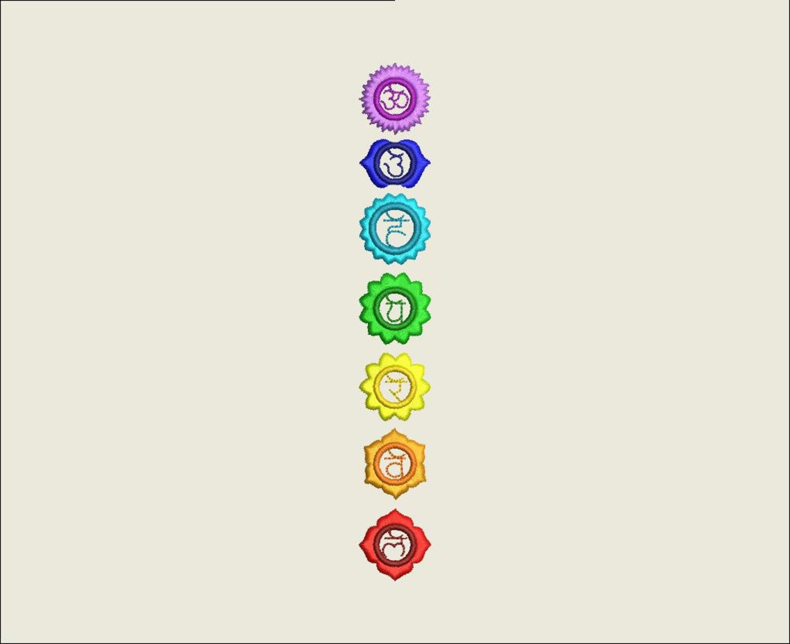 Chakras Embroidery Design for 7''hoop. the Size is 1''/7'' (24/176mm ...