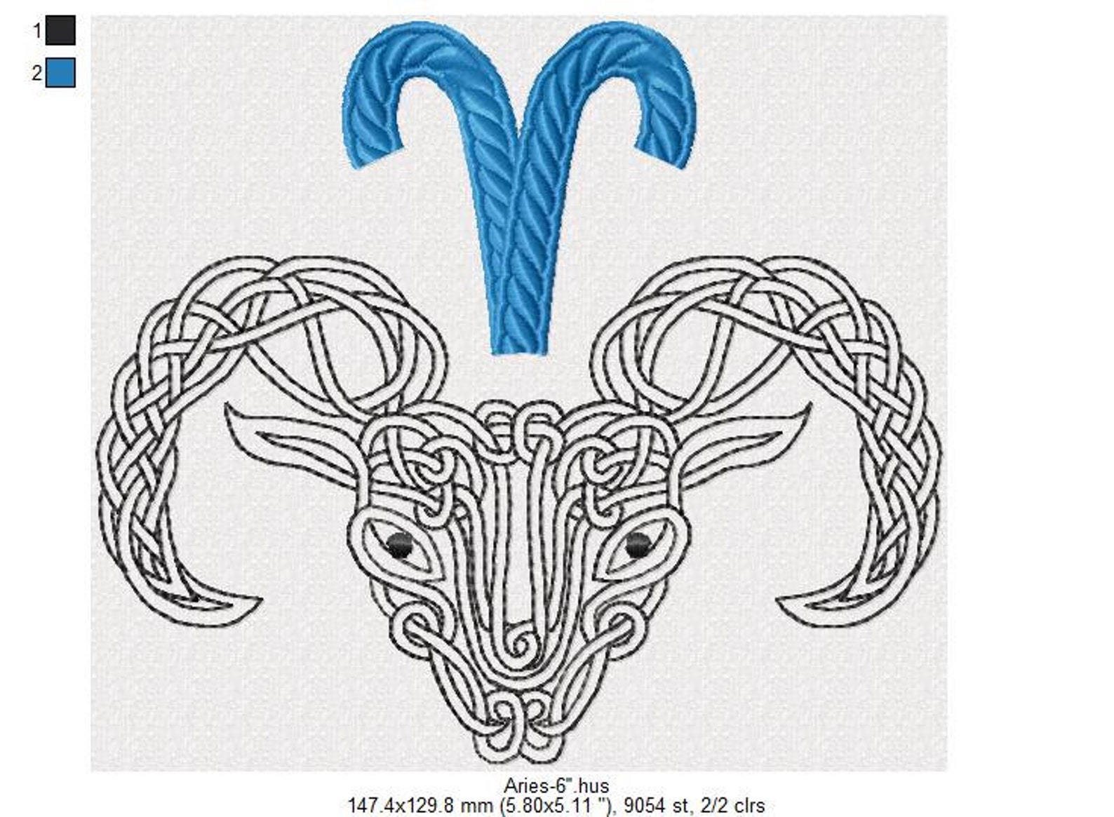 Zodiac Sign. Aries Machine Embroidery Design. 4'',5 and 6 Hoop. All ...