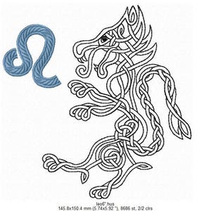 Zodiac Sign. Leo Machine Embroidery Design. 4'', 5" and 6" Hoop. All ...