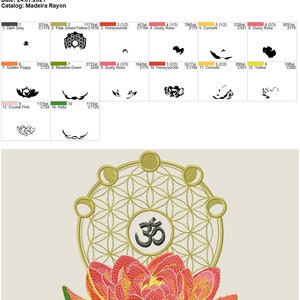 Lotus of Life Embroidery Design for 8'' Hoop. Split Design for 7'' Hoop ...