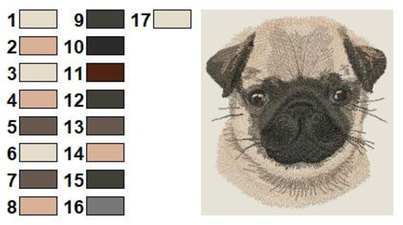 Pug Puppy Embroidery Design for Dog Lovers. Design for | Etsy