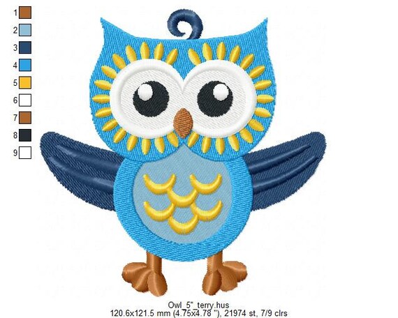 Owl Embroidery Design. Design for Embroidery Machine. 4x4 and | Etsy