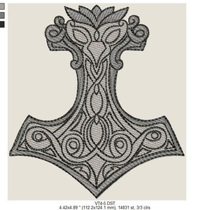 Thor's Hammer Embroidery Design for 5'' Hoop. All Formats. Instant ...